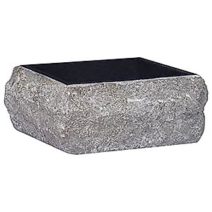 Sink Black 11.8"x11.8"x5.1" Marble,Modern Marble Sink for Bathroom and Vanity: Durable and Stylish Bath Fixtures，Bathroom Sinks