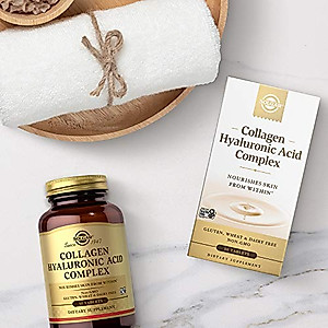 Solgar Collagen Hyaluronic Acid Complex, 30 Tablets - Hydrolyzed Collagen Type 2 - Helps with Fine Lines & Wrinkles - Boosts Skin Collagen & Elasticity - Non-GMO, Gluten & Dairy Free - 30 Servings