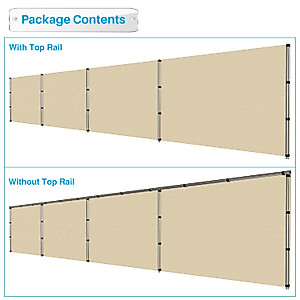 Patio Fence Fencing Top Rail Kit with Loop Poles Fabric Clips for Stainless Steel Outdoor Backyard Yard Fencing Fence 24’ Long