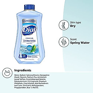 Dial Complete Antibacterial Foaming Hand Soap Refill, Spring Water, 32 Fl Oz