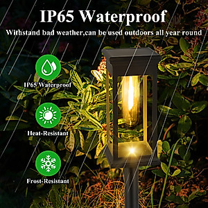 MJIAHOMDEC Solar Lights Outdoor Waterproof,8 Pack LED Solar Pathway Lights Outdoor,Solar Walkway Lights Garden Lights Solar Powered for Outside,Landscape,Path,Yard,Patio,Driveway
