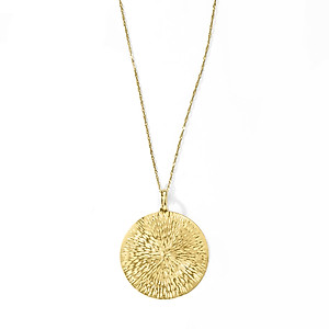 Ross-Simons Italian 14kt Yellow Gold Sunburst Medallion Pendant