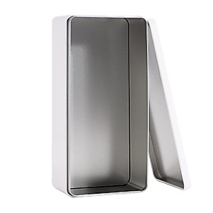 Tianhui Food Storage Containers Tin Box with Airtight Lids Kitchen Pantry Organization Metal Box, Ivory White, S