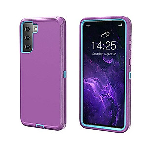 case for Galaxy S21 case,Samsung S21case,S21 Heavy Duty case[ with Clip][Shockproof] [Dropproof] [Dust-Proof], case for Samsung Galaxy S21 (PurpleSky Blue)