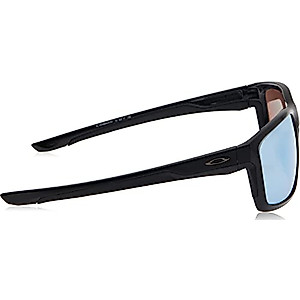 Oakley Men's OO9264 Mainlink Rectangular Sunglasses, Polished Black/Prizm Deep Water Polarized, 61 mm