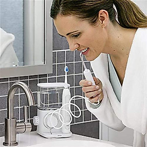 Waterpik Complete Care 9.0 Kit. 1 White Complete Care 9.0 Sonic Electric Toothbrush & Water Flosser, 2 Pack Plaque Seeker Water Flosser Tip Replacement, & 2 Pack Complete Care Replacement Brush Heads