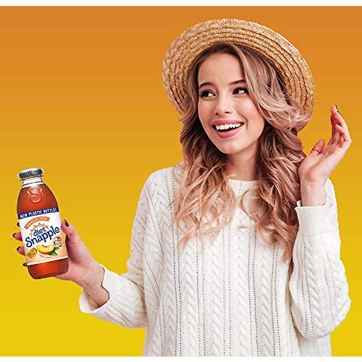 Diet Snapple Peach Tea, 16 fl oz (12 Plastic Bottles)