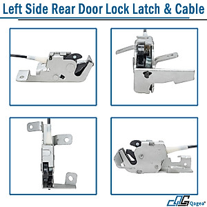 Qagea Rear Door Lock Latch & Cable - Left Driver Side - Replacement for 2004-2008 Ford F150 Extended Cab Pickup, Upper and Lower Locking Latches Assembly Replaces# 8L3Z-18264A01-B 6l3Z-18264A01-B…