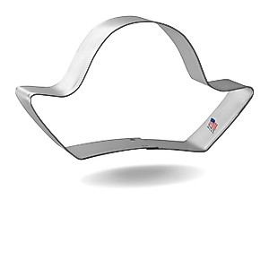 Foose Cookie Cutters 4.25 in Pirate Hat Metal Cookie Cutter Shapes Made in USA, Silver