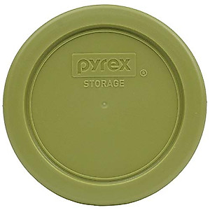 Pyrex (2 7202 Glass Bowls & (2) 7202-PC Olive Green Lids