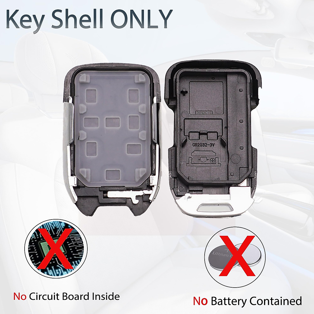 SUPALAND Key Fob Shell Case Replacement Fits for Chevy Suburban Tahoe GMC Yukon 2015 2016 2017 2018 2019 2020 Keyless Entry Smart Remote Control 6 Button Pad Outer Cover
