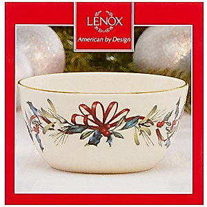 Lenox Winter Greetings 5" Bowl,Red & Green