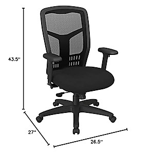 Office Star ProGrid High Back Manager's with Adjustable Seat Height, 2-to-1 Synchro Tilt Control and Seat Slider, Black Mesh