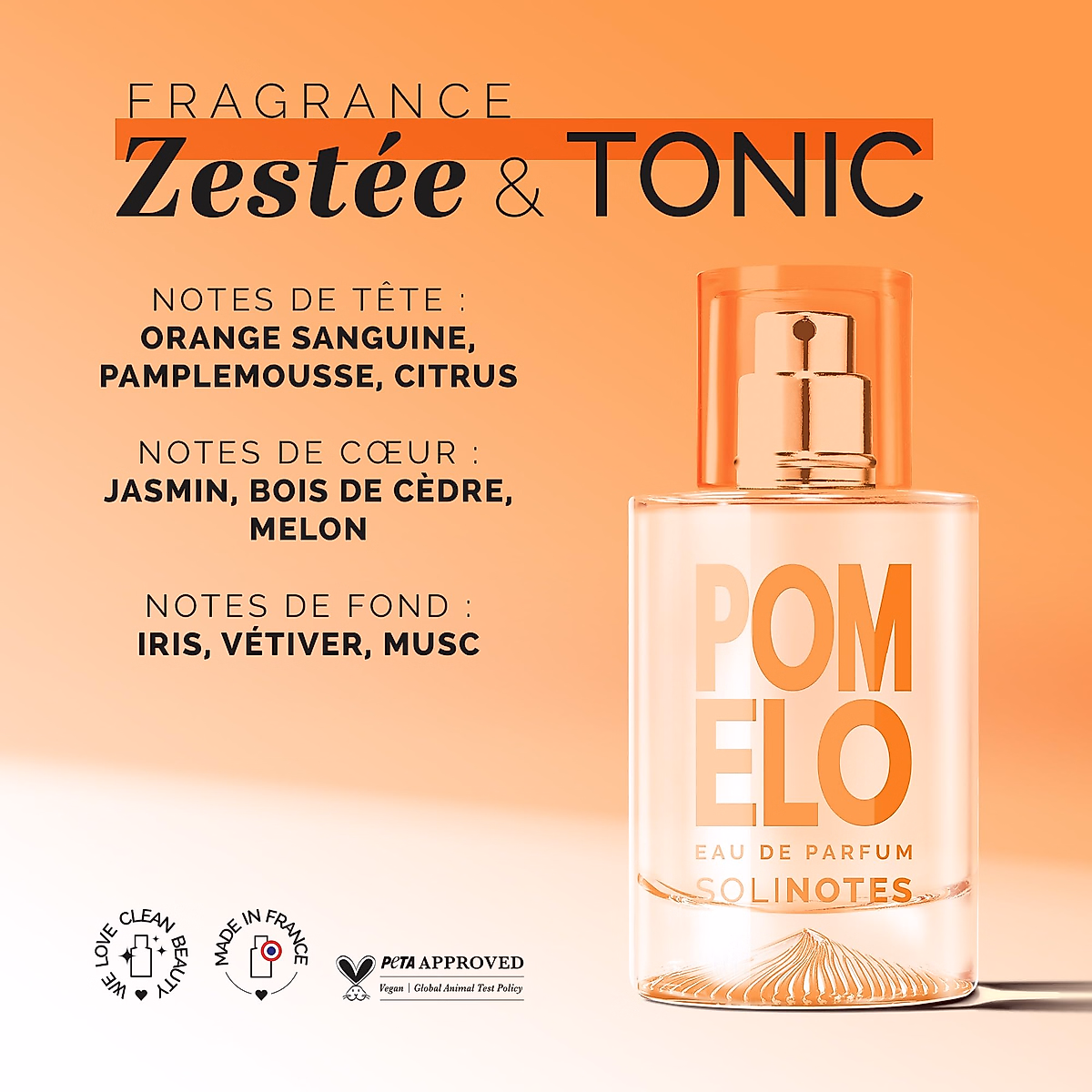 SOLINOTES Pomelo Perfume for Women - Eau De Parfum | Delicate Floral and Soothing Scent - Made in France - Vegan - 1.7 fl.oz