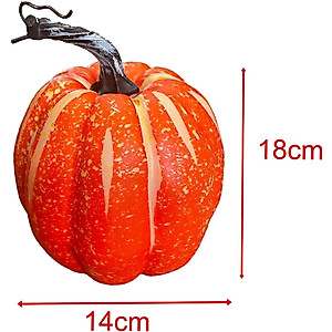 Lifelike Harvest Pumpkin Foam Pumpkin Figurine Artificial Pumpkin Ornament Thanksgiving Fake Pumpkins for Halloween Thanksgiving Home Decor - Orange