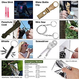 216 Pcs, Professional Survival Gear Equipment Tools First Aid Supplies kit for SOS Emergency Hiking Hunting Disaster Camping Adventures (Black)