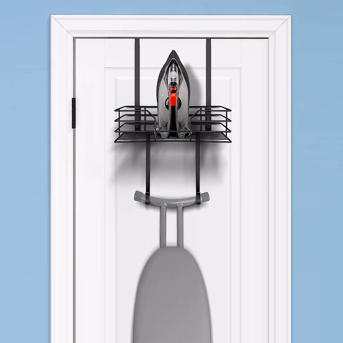 pelreame,Over The Door Ironing Board,Ironing Board Wall Mount,Ironing Board Hanger,Over The Door Ironing Board Holder,Iron Holder Wall Mount,Door Ironing Board,Laundry Room Organization and Storage