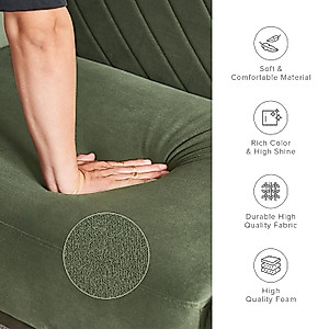 mopio Futon Sofa Bed, Couch, Small Sofa, Sleeper Sofa, Loveseat, Mid Century Modern Futon Couch, Sofa Cama, Couches for Living Room (Olive Green Premium Velvet)