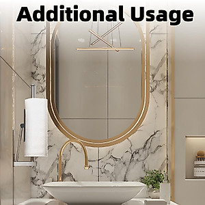 Kitchen Paper Towel Holder - One-Hand Tear Under Cabinet Stick-on Towel Rack for Hanging Paper - First Apartment Essentials Wall Mount Self Adhesive Stainless Steel Papertowel Rack, 1 Pack