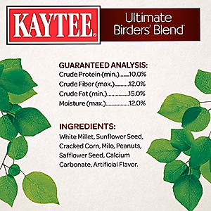 Kaytee Wild Bird Ultimate Birder's Blend Food Seed For Grosbeaks, Cardinals, Nuthatches, Woodpeckers & Other Wild Birds, 10 Pound