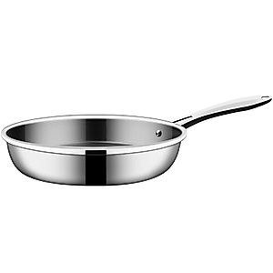 Nuwave Designs- 12" Fry Pan, Skillet, Even-Heating Technology, 3 Layer 18/10 Stainless Steel, Tri-Ply & Heavy-Duty Construction, PTFE PFOA PFOS Free,10 -Yeär Wärranty
