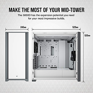 Corsair 5000D Tempered Glass Mid-Tower ATX PC Case - White