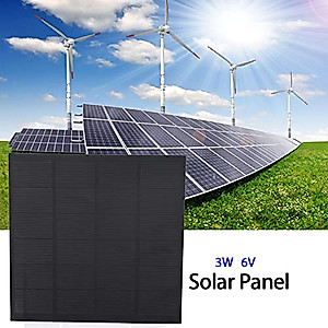 Ftory Silicon Solar Charger Panel,Portable 3W 6V Polycrystalline Solar Panel Outdoor for Solar Garden Lighting