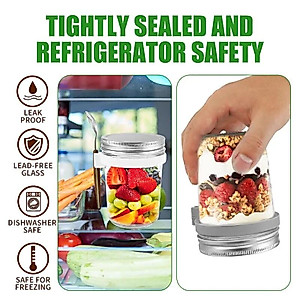 HALURE Overnight Oats Containers with Lids and Spoons, Pack of 2 – 500ml Meal Prep Containers for Yogurt, Fruit Salad, Chia, Cereal, Milk, Oats Overnight – Gray