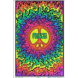 Psychedelic Peace - Flocked - Blacklight Poster - 23" x 35"