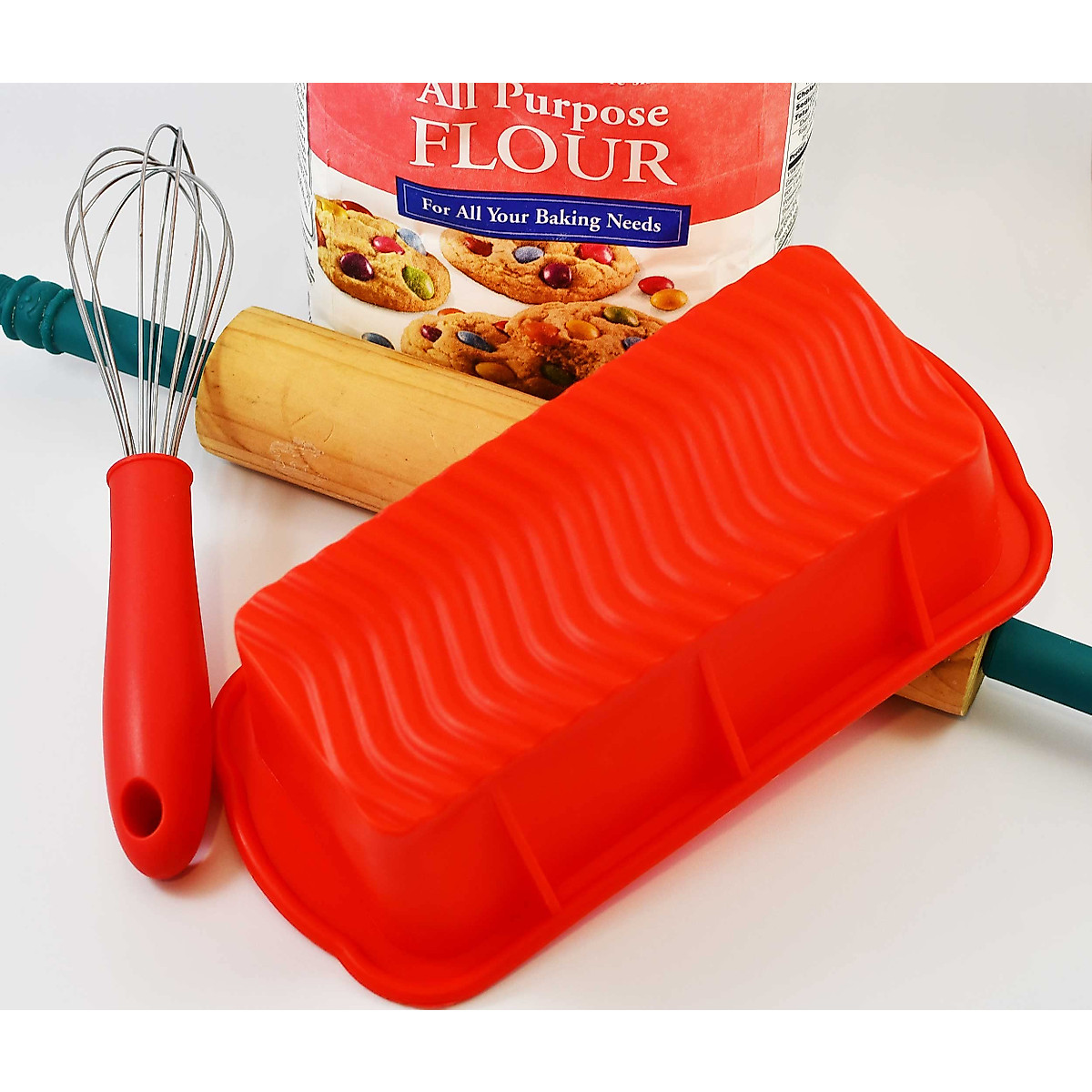 TOPOLMOLD 2 Pieces Silicone Bread Loaf Pan Cake Mold Nonstick Silicone Homemade Loaf Holiday Baking Pan for Homemade Cake, Break, Meatloaf, Quiche (8.25 x 4 inch)