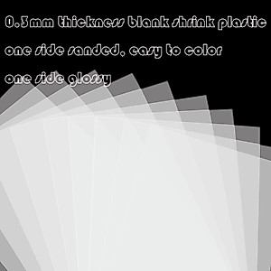 Hslordge 50PC Shrink Plastic Sheets,Shrink Paper Sheets,Shrink Film Sheets,-Semitransparent,8''x5.7'', 0.3mm, Design Your Own Shrink Art Craft