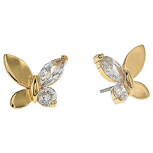 Kate Spade New York Social Butterfly Studs Earrings Clear/Gold One Size