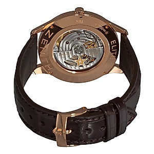 Zenith Men's 18.2020.670/01.c498 Elite Captain Central Second Rose gold Silver Sunray Dial Watch