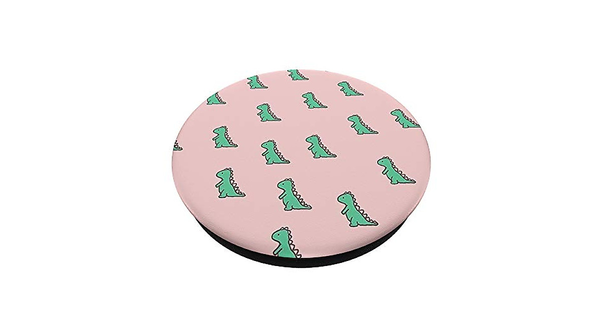 Cute Green Dino PopSocket for Women & Girls
