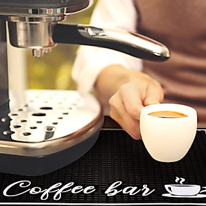 Bar Mats for Countertop Stylish 18 x 12 Inches Service Bar Mat with 1 cm Thick Bar Accessories Coffee Maker Mat for Countertops Kitchen Counter Mat Dish Drying Mat Coffee Spill Mat for Bar Restaurants