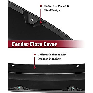 TAC Fender Flares Cover Compatible with 2016-2023 Toyota Tacoma Truck Off-road 4pcs Matte Black Smooth Front & Rear Pocket Rivet Style Pickup All Beds (Single Rear Wheel only)