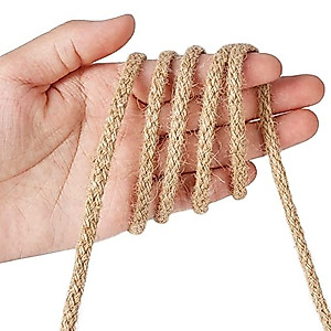 Tenn Well 5mm Jute Twine, 100 Feet Braided Natural Jute Rope, Thick Twine Rope for Crafts, Gift Wrapping, Gardening, Cat Tower Repairing, Macrame Jute Cord