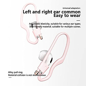 Ear Hooks for AirPods Pro 3/ 2 /1 Earbuds Accessories Anti-Lost Loop Anti-Slip Strap Multi-Dimensional Adjustable for Running Jogging Cycling Gym Silicone (Pink)