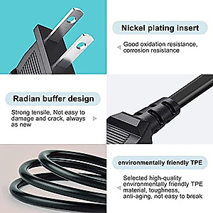 10Ft AC Power Supply Cord Plug Compatible with Cooluli Mini Fridge,Philips Respironics,Canon Printers. Marshall Stanmore Kilburn II Woburn Acton 2 Uxbridge Speaker Replacement Charger Charging Cable