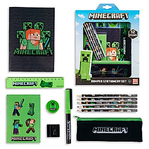 Minecraft Pencil Case and Stationery Set School Supplies Gifts for Kids