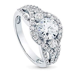 ZLAEBL 1.37ct 925 Sterling Silver Engagement Ring Band Round Cut Moissanite Promise Wedding Anniversary Rings for Women,6