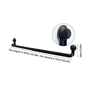 Wall Single Towel Bar, Suction Cup Towel Rack Fine Crafted Modern Style Retractable for Bathroom (White)