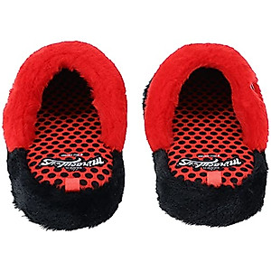 Miraculous Ladybug Pajamas for Girls Robe and Slipper Set Matching Cozeez House Shoes, Red/Black, Size 6/6X