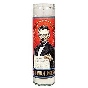 Abraham Lincoln Secular Saint Candle - 8.5 Inch Tall Glass Prayer Votive - Made in The USA