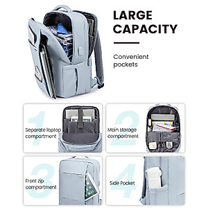 LOVEVOOK Laptop Backpack for Women, Unisex 15.6 inch Waterproof Travel Backpack, Work Backpack Casual Daypack with USB Charging Port, Computer Backpack for Business