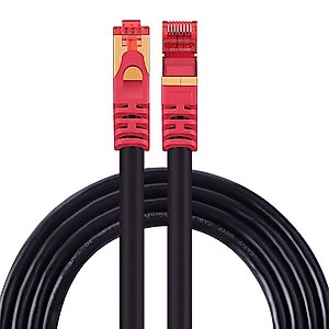Outdoor Ethernet Cable 200 ft, ShineKee High Speed 26AWG Heavy-Duty Round Networking Cord Patch Cable RJ45 LAN Shielded SSTP Waterproof Direct Burial Cable