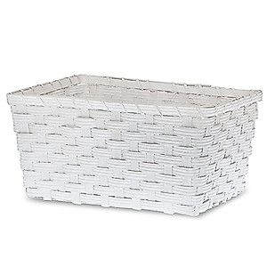 The Lucky Clover Trading White Rectangular Woodchip Utility Basket