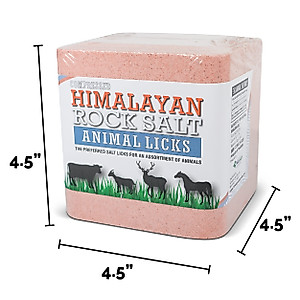 Himalayan Secrets® 5.5LB (2.5KG) Compressed Pink Himalayan Salt Lick | for Livestock and Wildlife Animals | 100% Pure & Natural Feed Salt Block | Natural Minerals and Trace Elements