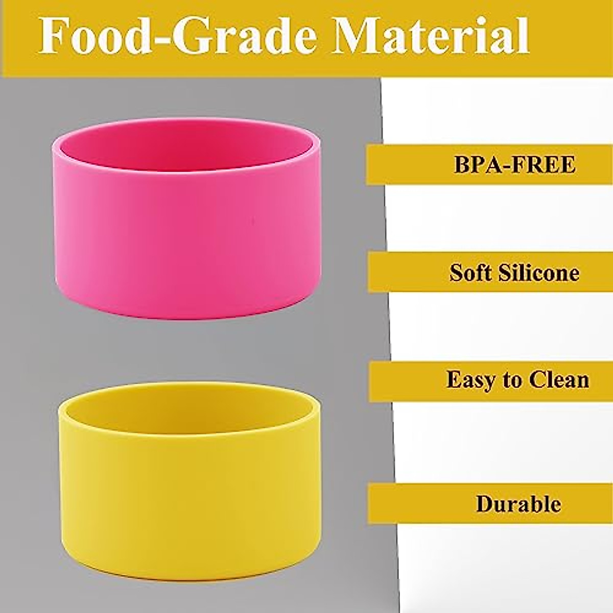 GBYAN 3 Pcs Protective Silicone Boot for Stanley Quencher Adventure 40oz Tumbler & IceFlow 20oz 30oz, Fit for Hydro Flask 12-24 oz, Water Bottle Sleeve Cover Water Cup Bottom Protector