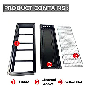 Xicennego Portable Charcoal Grill Outdoor Grill With Handle Foldable BBQ Grill For Picnic Beach Terrace Backyard Barbecue(Large)